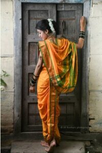 Marathi Girl Yellow Saree Photo